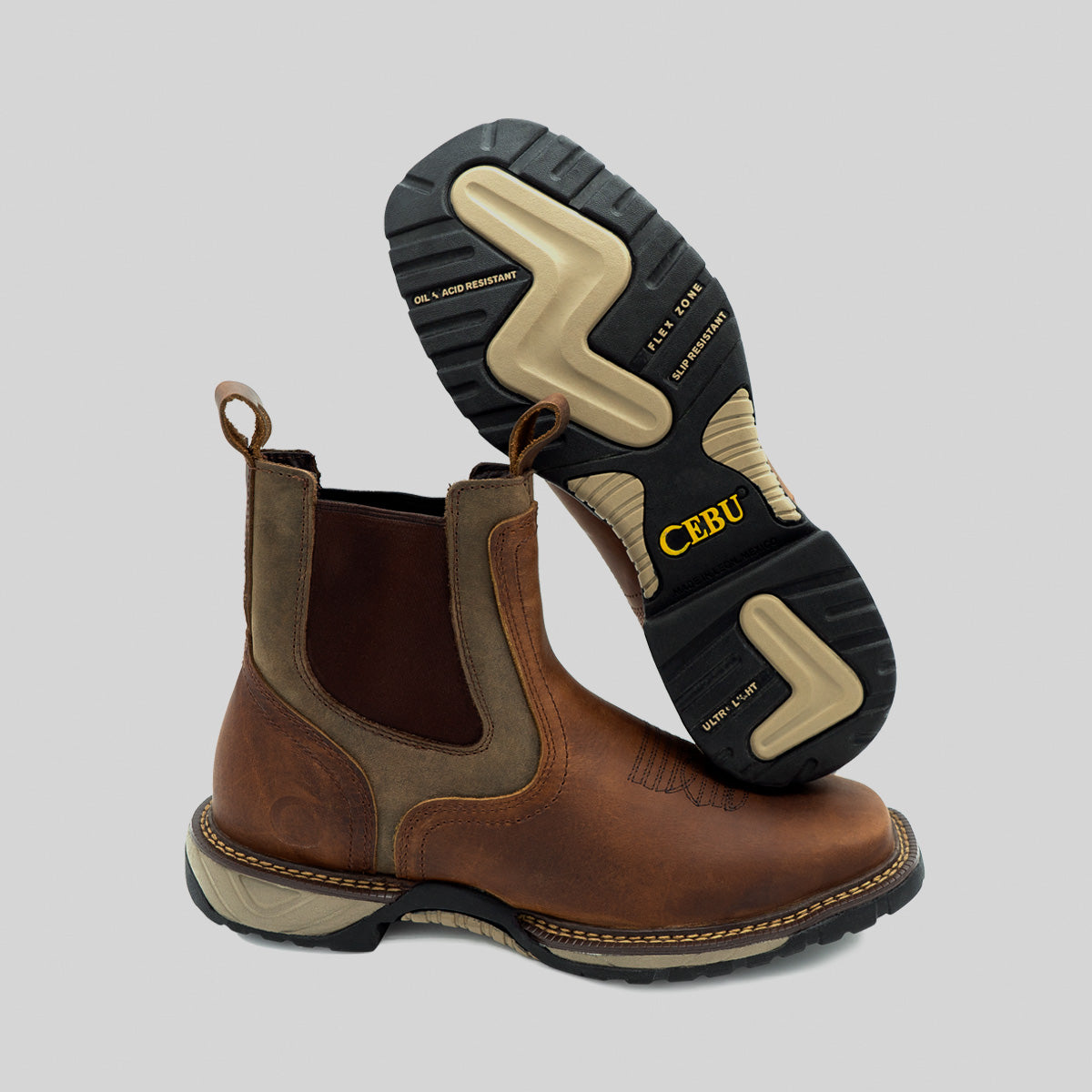 Botín Chealse Cuadrado BC Thunder Tan | Botas Cebu – CEBU WORK BOOTS